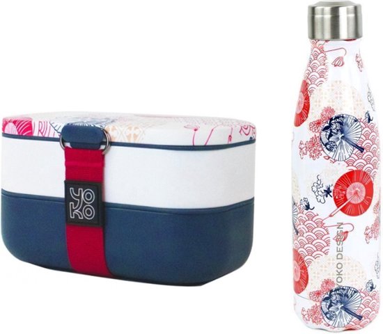 Combo bento - lunchbox 1200 ml en een thermosfles 500ml - Japan - YOKO ...
