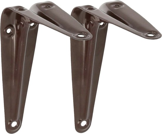 AMIG Plankdrager/planksteun van metaal - 2x - gelakt bruin - 150 x 125 ...