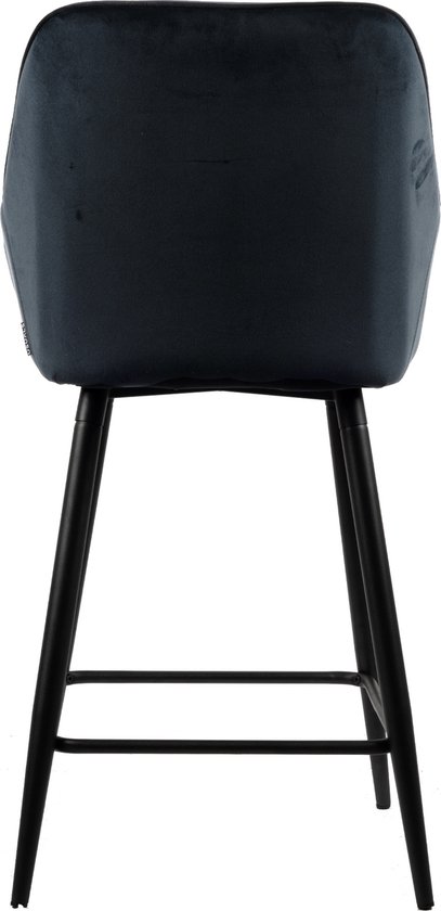 Usuals - Dora Barkruk - Velvet - Zwart - Zithoogte 65cm x Zitbreedte ...