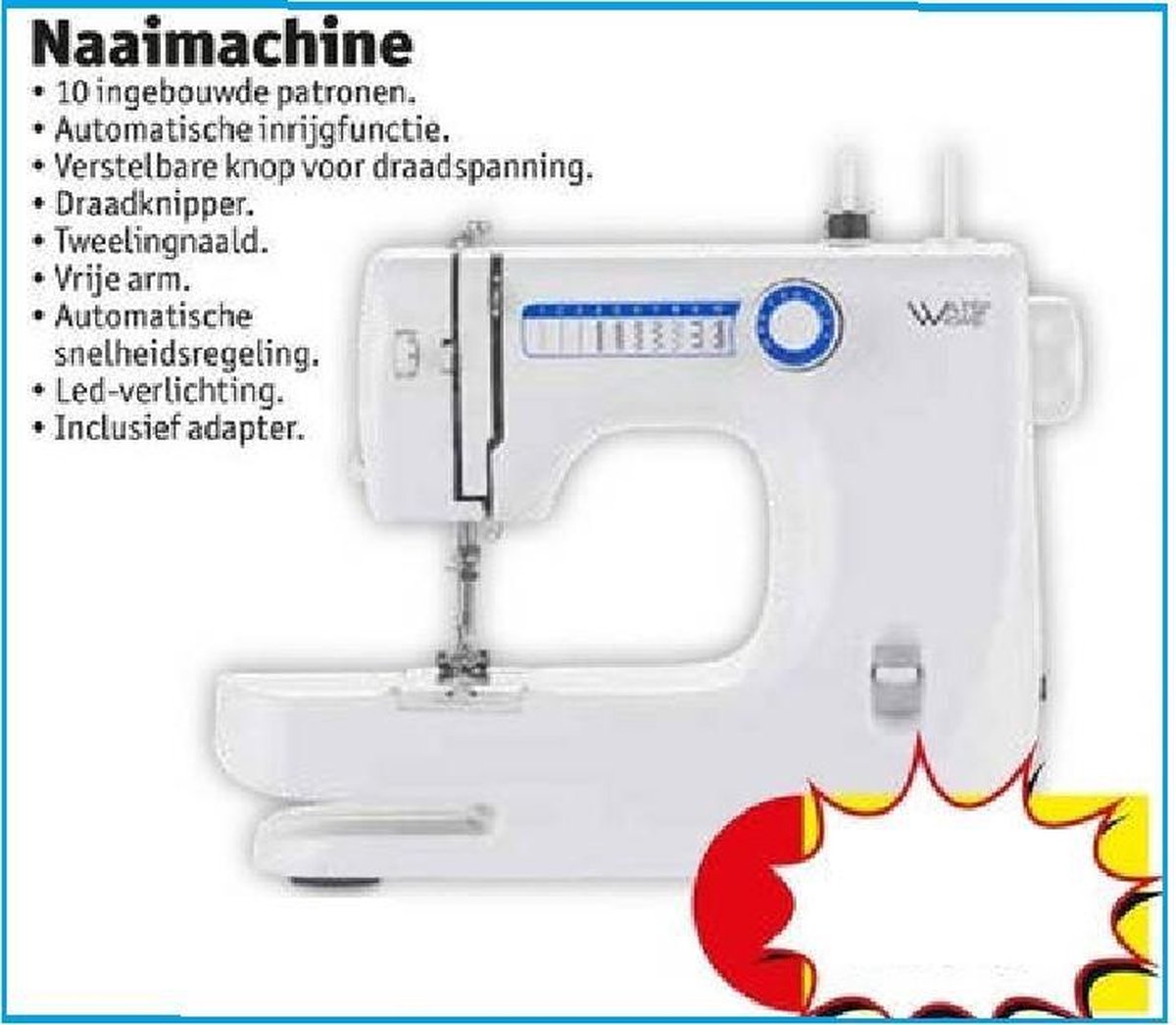 Naaimachine - eenvoudig in gebruik - voor- en achteruit te gebruiken ...