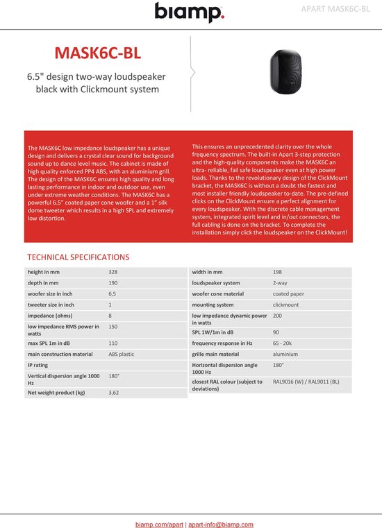 Apart Mask6C-Black 1 paar (2 stuks) | bol