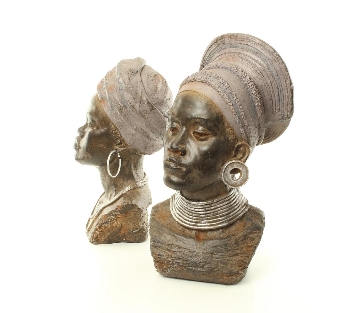 World of Decorations Beeld Afrikaanse vrouw - Set van 2 beelden ...