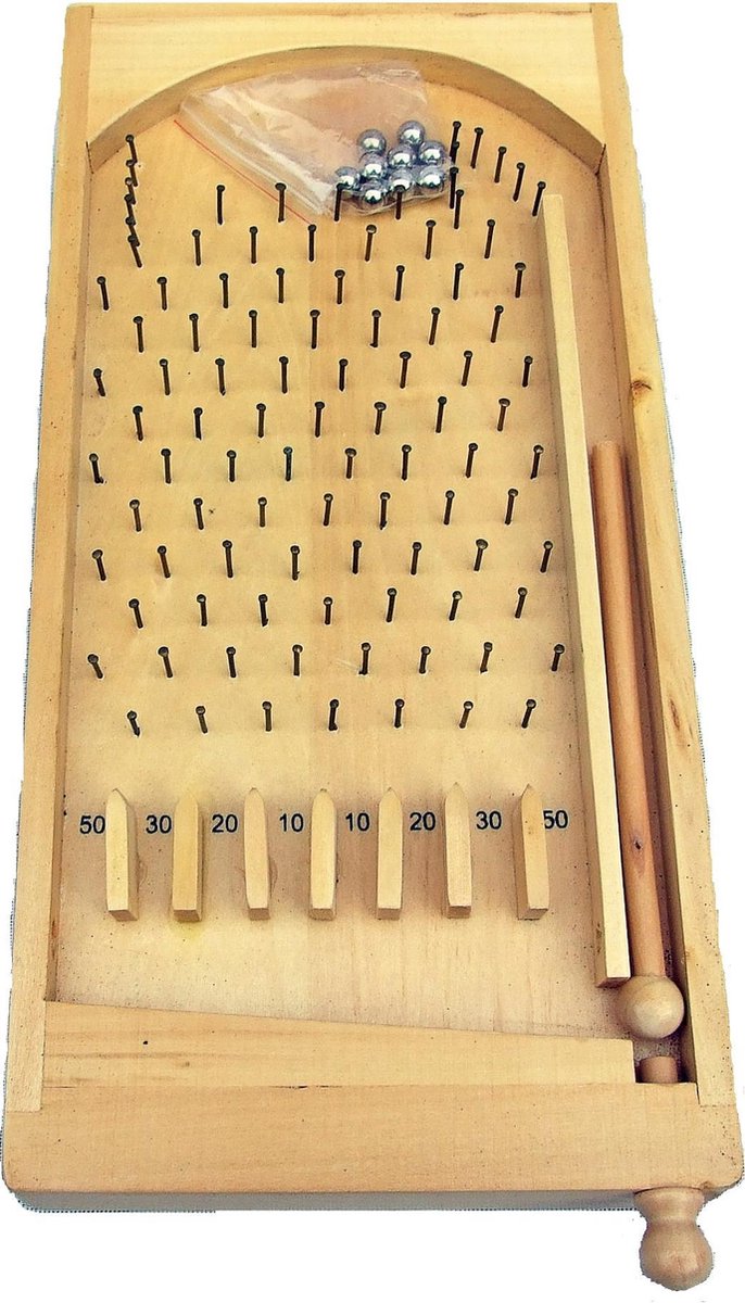 houten schietspel, flipperspel met kogeltjes | bol.com