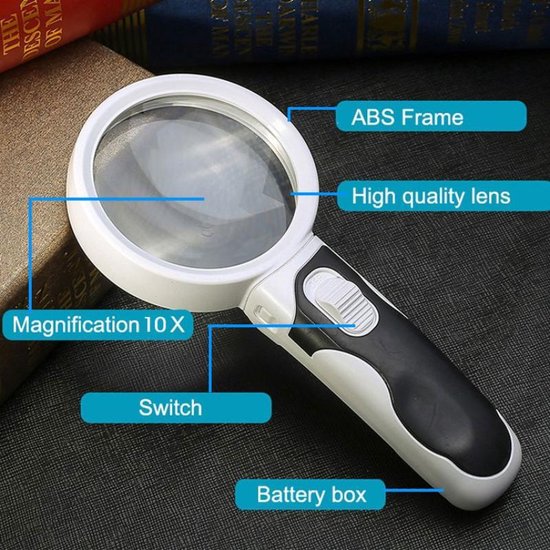 Vergrootglas | Loep met LED | Leesloep | Loep vergrootglas | 10x ...