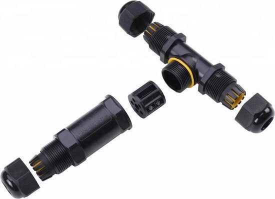 Waterdichte connector kabelverbinder voor 3 kabels - T-stuk - IP68 - 3 ...