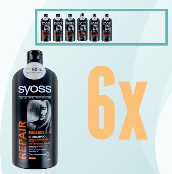 Syoss - Repair Therapy - Shampoo - 6x 500ml - Voordeelverpakking ...