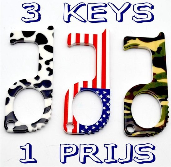 X 3 - No Touch Key Bundel - Zero Touch Key – Health Care – Anti Virus ...