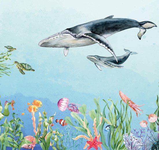 Behang kinderkamer ~ Diep in de zee 280 cm breed x 260 cm hoog ...
