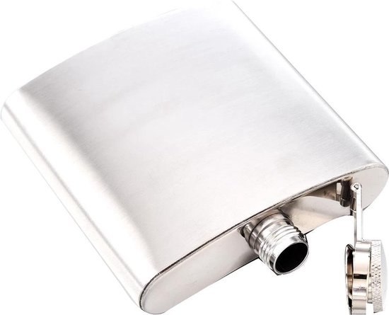 LOUZIR Premium RVS Heupfles met Schroefdop - 200 ml - 12x9cm | bol