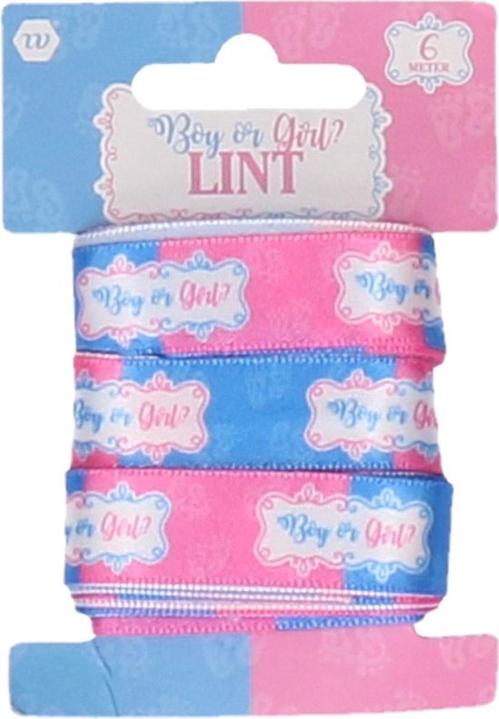 Boy or girl lint - jongen of meisje lint - baby shower | bol.com