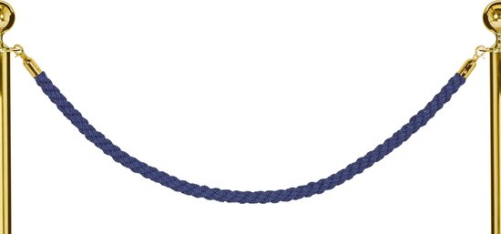 Afzetkoord - Sluiting: goud/messing (RVS) - Luxe koord: blauw | bol.com