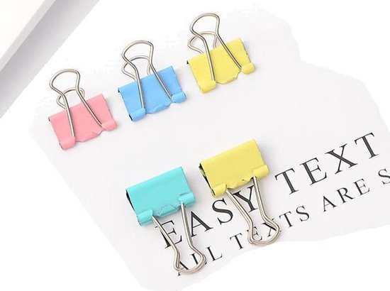 Papierklem | 60 Stuks | 15mm | Papier Clips | Binder | Meerdere Kleuren ...