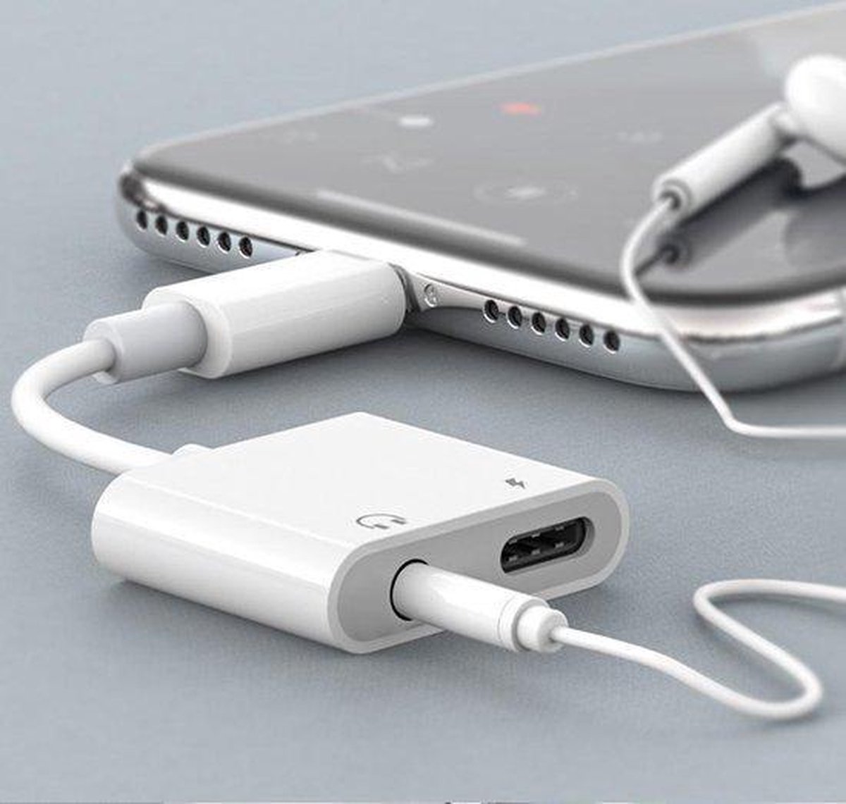 Audio Splitter Adapter (2 in 1) voor iPhone - Opladen & Audio ...