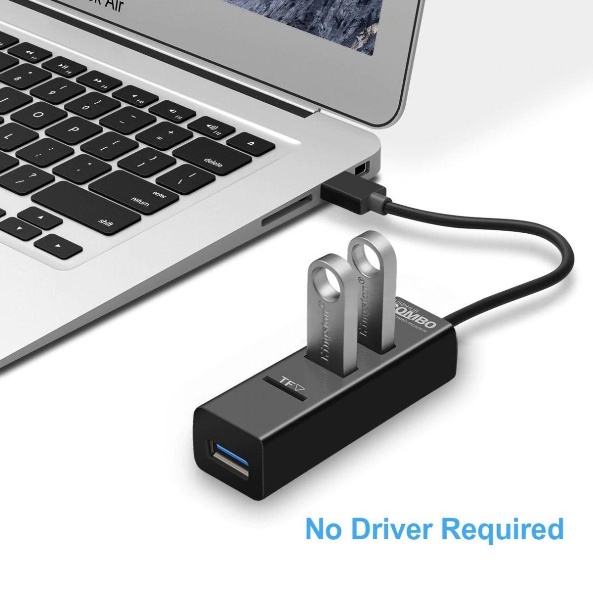 USB type C splitter hub met 3 standaard USB 2.0 (type A) poorten en 1 ...