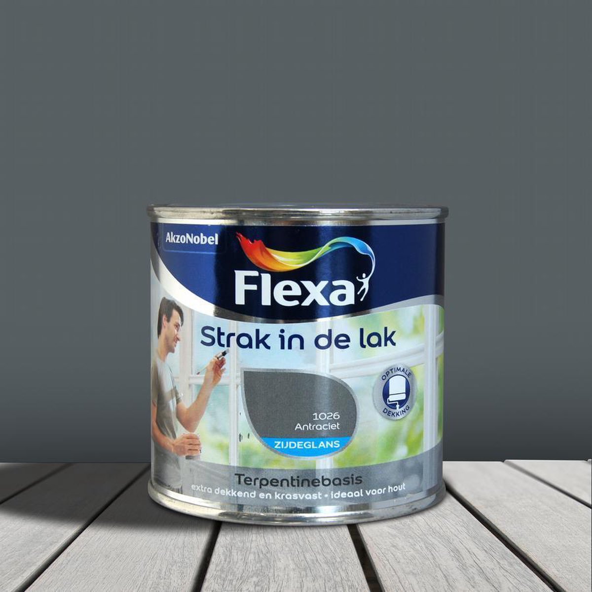 Flexa Strak In De Lak Zijdeglans 1026 Antraciet 0,25 L | bol.com