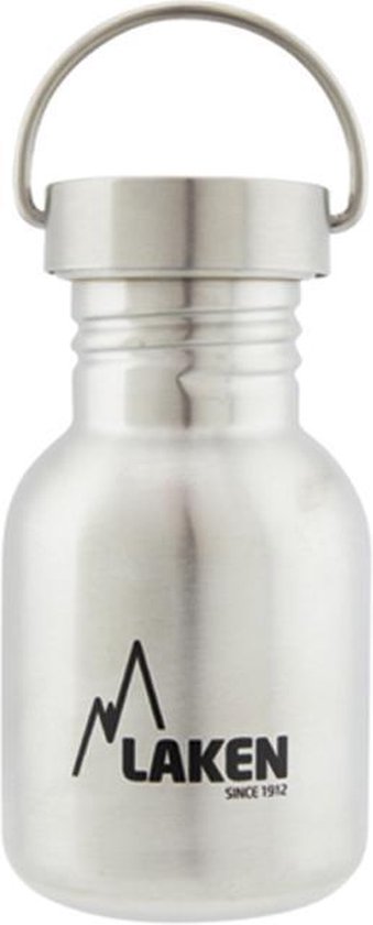 RVS fles 350ml Basic Steel Bottle - rvs dop, waterfles, Laken | bol