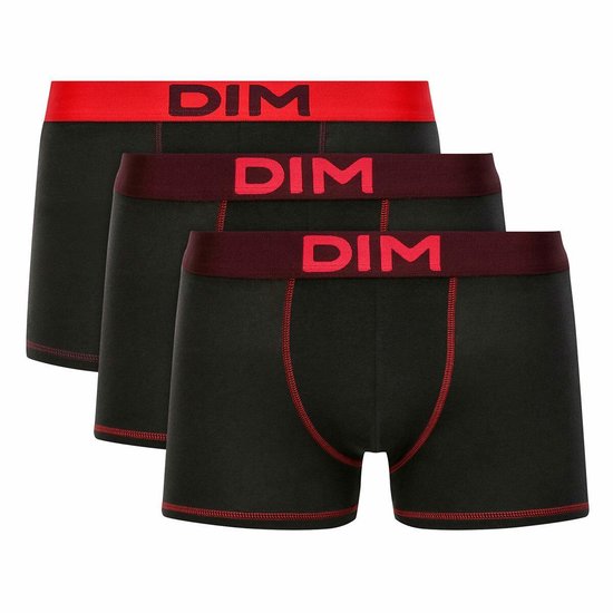 Lot de 3 boxers DIM Mix and Colors pour homme - Noir + Noir + Noir ...