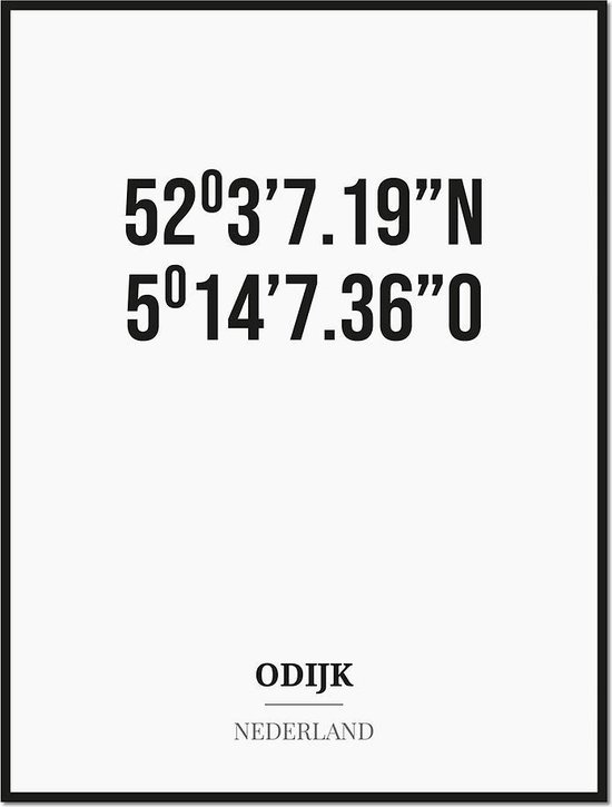 Poster/kaart ODIJK met coördinaten | bol