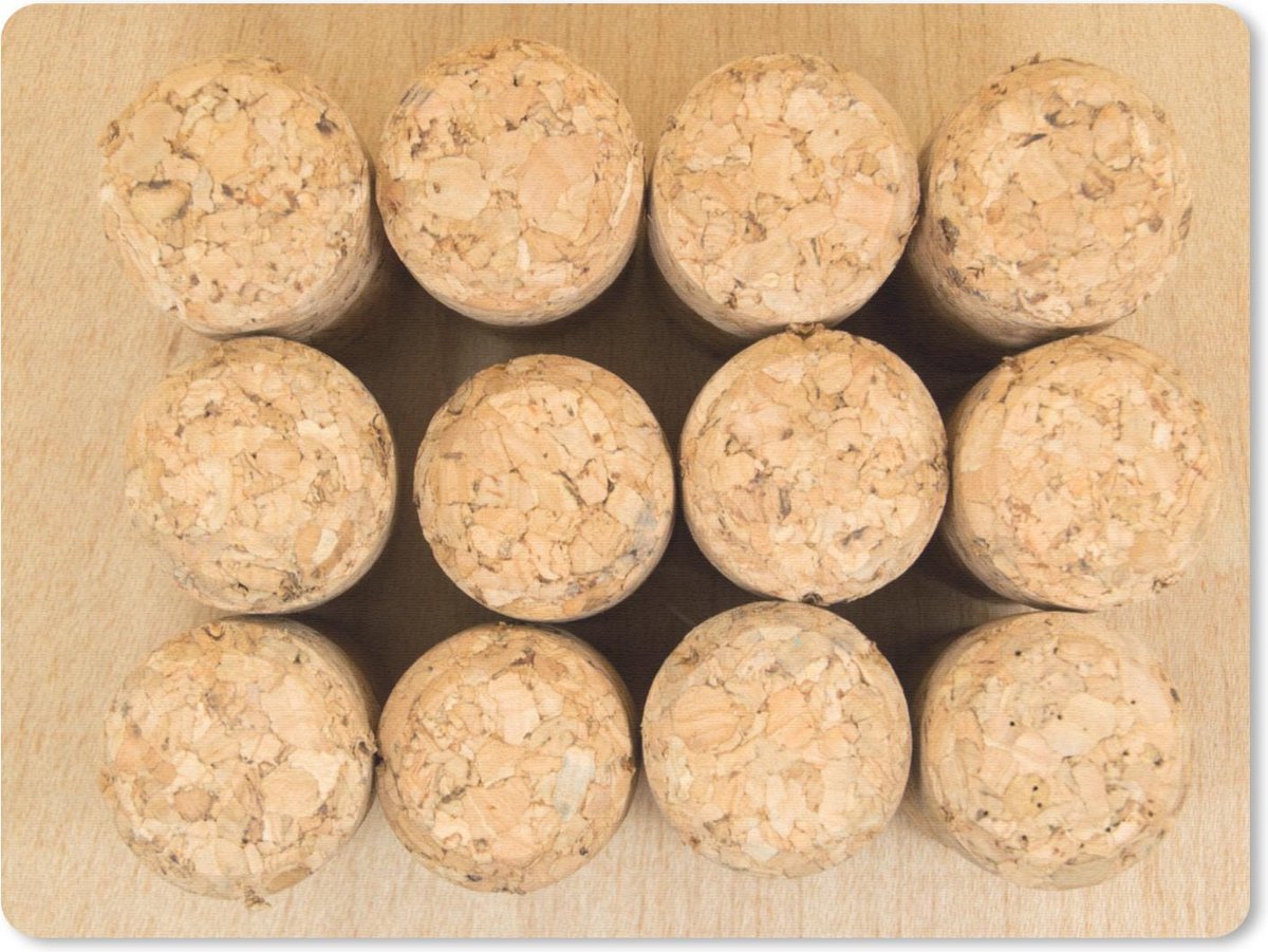 Muismat Kurk - Twaalf kurken op een beige achtergrond muismat rubber ...