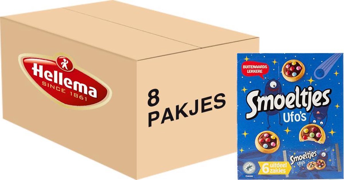 Smoeltjes Ufo’s - Melk Chocolade - 48 uitdeelpakjes - 48 x 2 biscuits ...