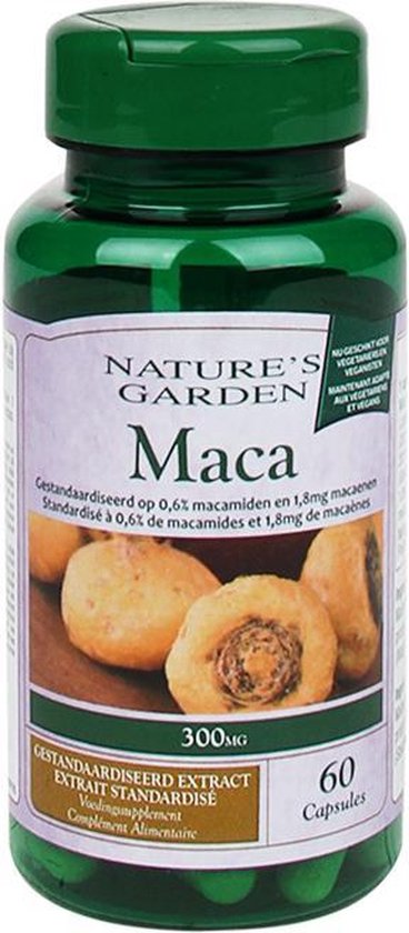 Maca, 300mg - Nature's Garden - 60 Capsules - Supplementen | bol