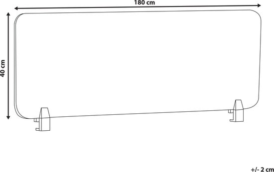 Bureauscherm blauw 180 x 40 cm WALLY | bol