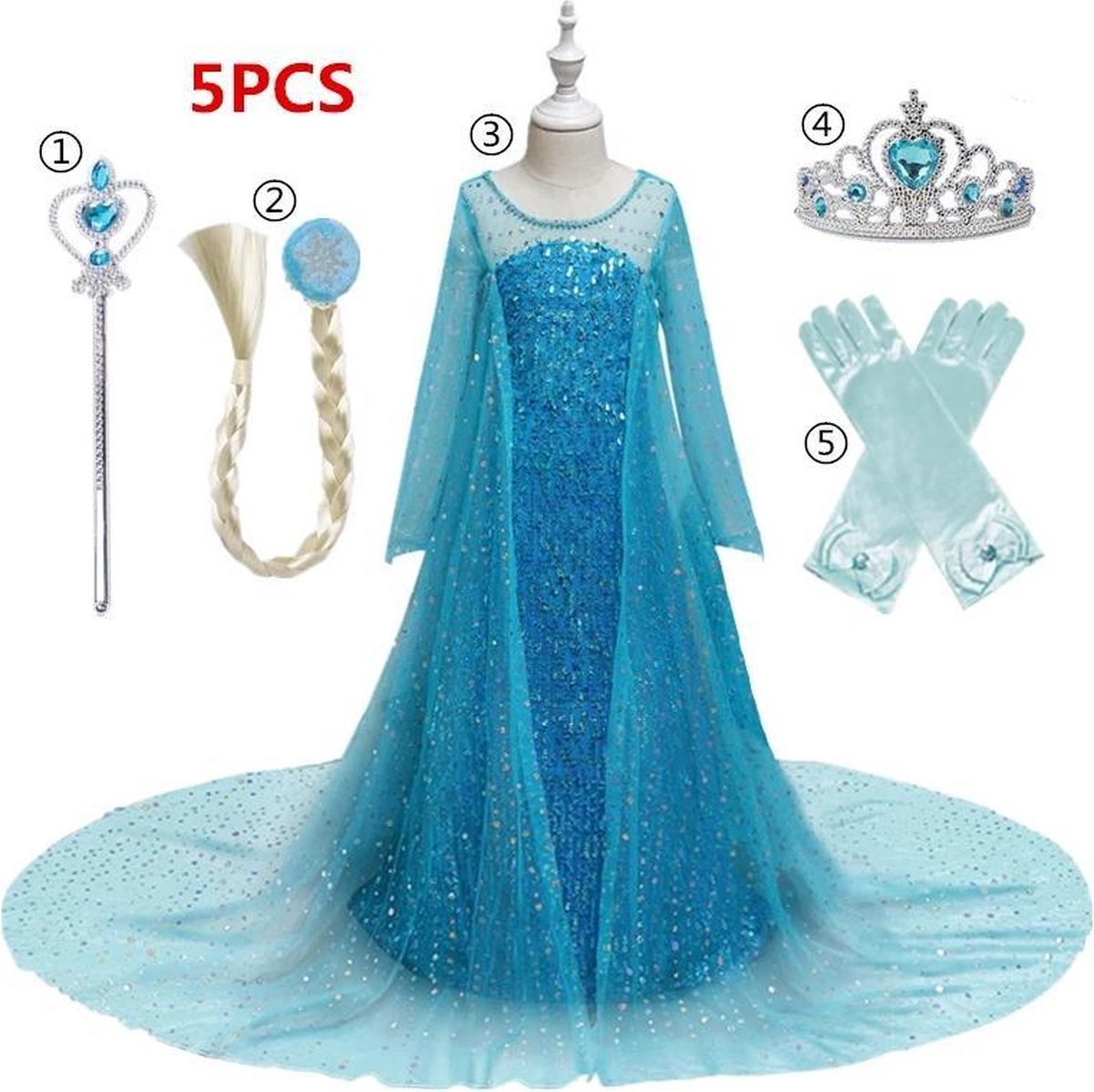 frozen 2 elsa jurk - verkleedjurk - blauw - super mooi - met ...