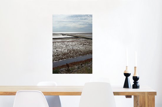 Zeezicht over de Nederlandse Waddenzee Poster 40x60 cm - Foto print op ...