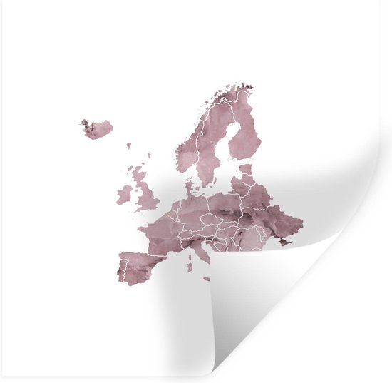Muurstickers - Sticker Folie - Kaarten - Europa - Waterverf - Paars ...