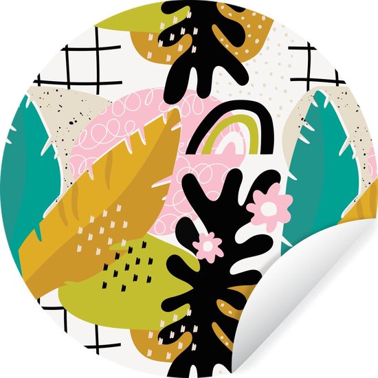 WallCircle - Muurstickers - Behangcirkel - Blad - Jungle - Patronen - ⌀ 30 cm -... | bol