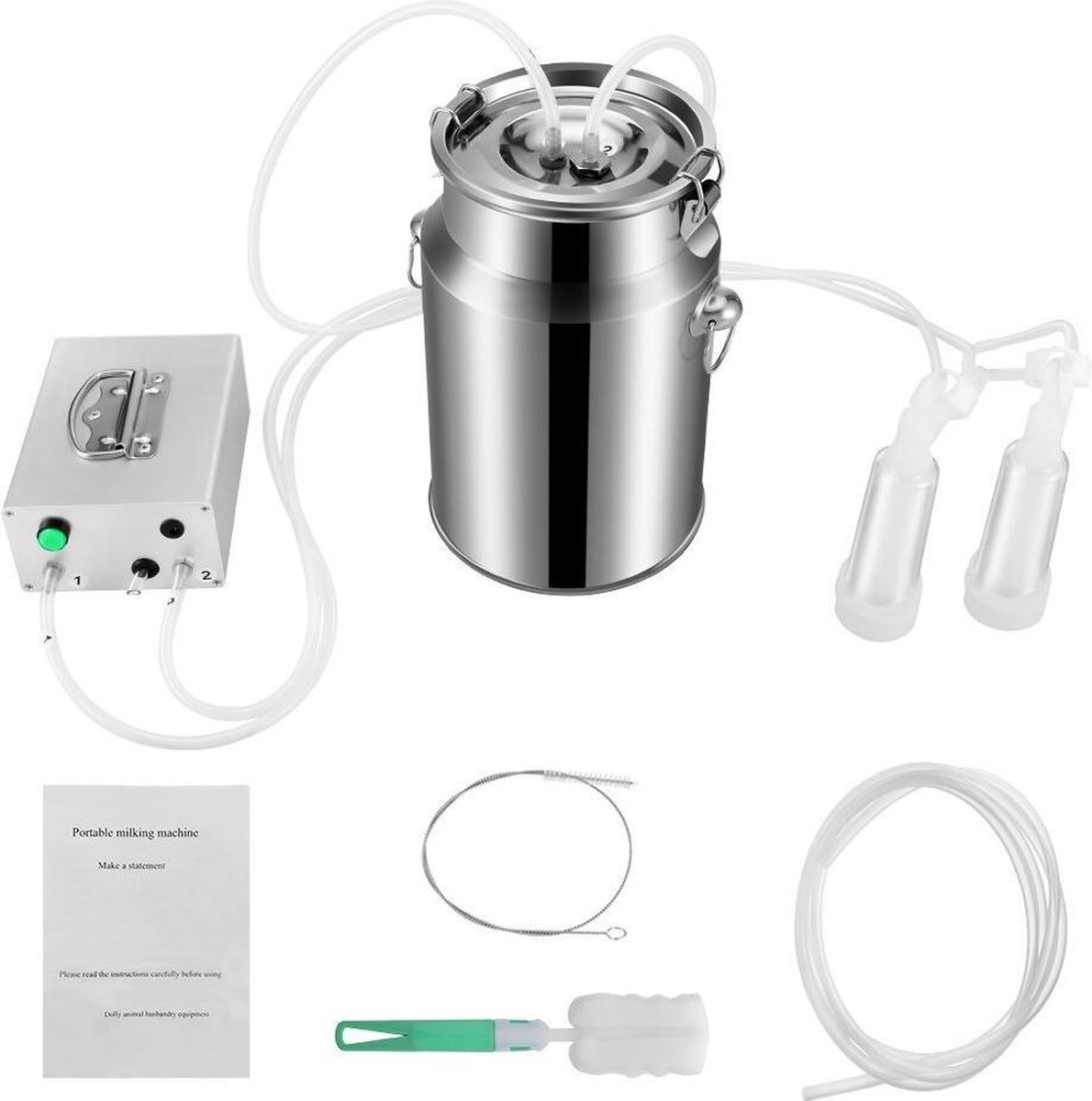 Dakta® Melkmachine | Elektrisch | 7L | Voor geit | RVS | Complete set ...