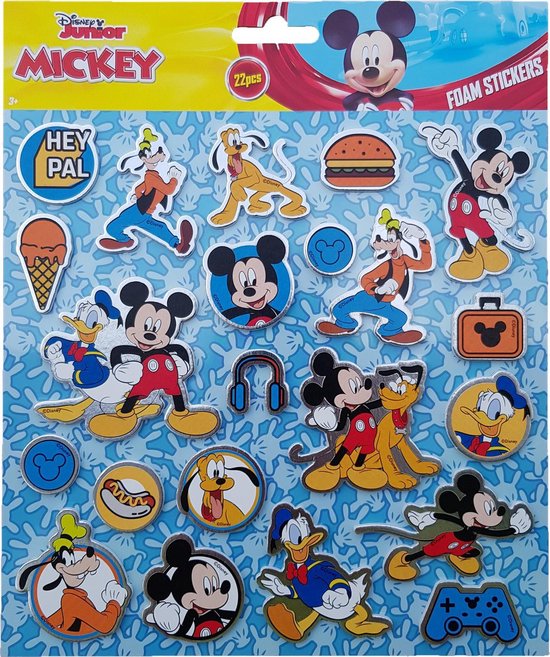 Disney's Mickey Mouse Foam Stickers "Hey Pal" +/- 22 Stickers | bol.com
