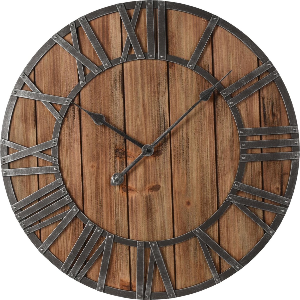 Horloge Murale Luxe en Bois - Horloge Murale Industrielle - XL Horloge ...