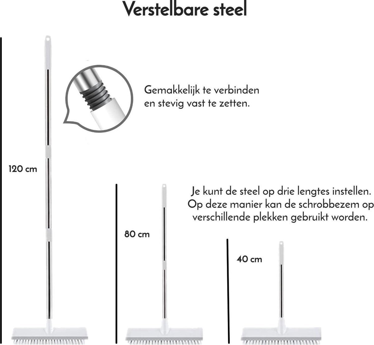 Schrobbezem luiwagen met steel - 120cm - Schoonmaak schrobber bezem ...