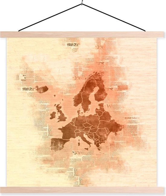 Posterhanger incl. Poster 90x90 cm - Schoolplaat - Europa kaart ...