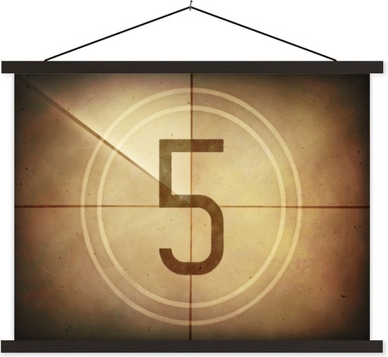 Posterhanger incl. Poster - Schoolplaat - Vintage film countdown met ...