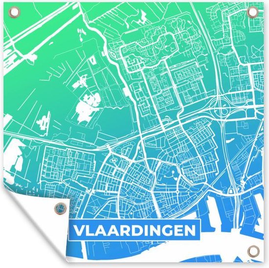 Tuinposters Stadskaart - Vlaardingen - Nederland - Blauw - 50x50 cm ...