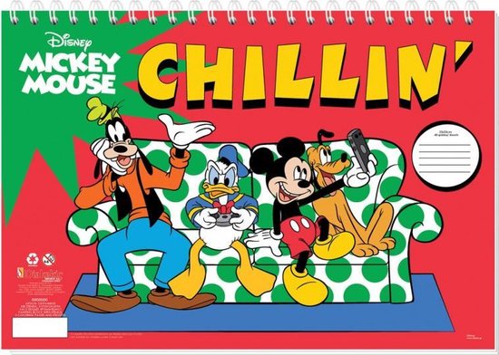 sticker- en tekenboek Mickey Mouse Chillin' 33 cm papier | bol.com