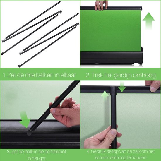 Wards Green Screen - Chroma Key Green Screen Doek - Inklapbaar | bol.com