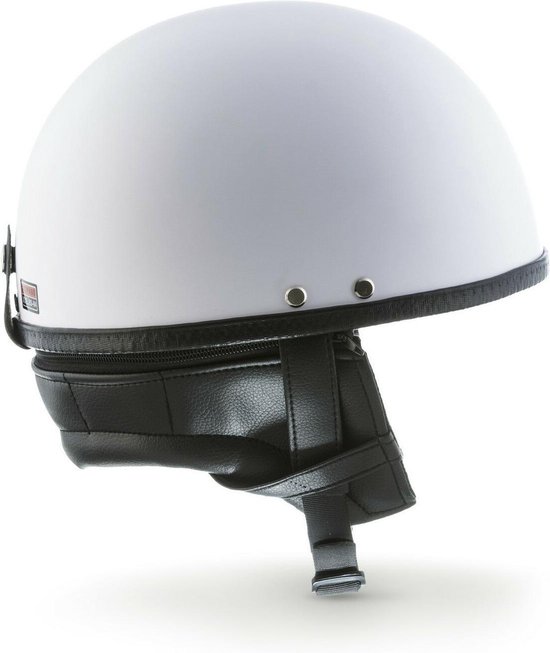 MOTO D23 braincap, Mat Wit, halve helm, pothelm voor scooter en motor ...