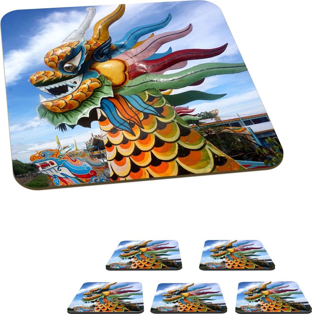 Onderzetters voor glazen - Boot - Draak - Regenboog - Drakenboot ...