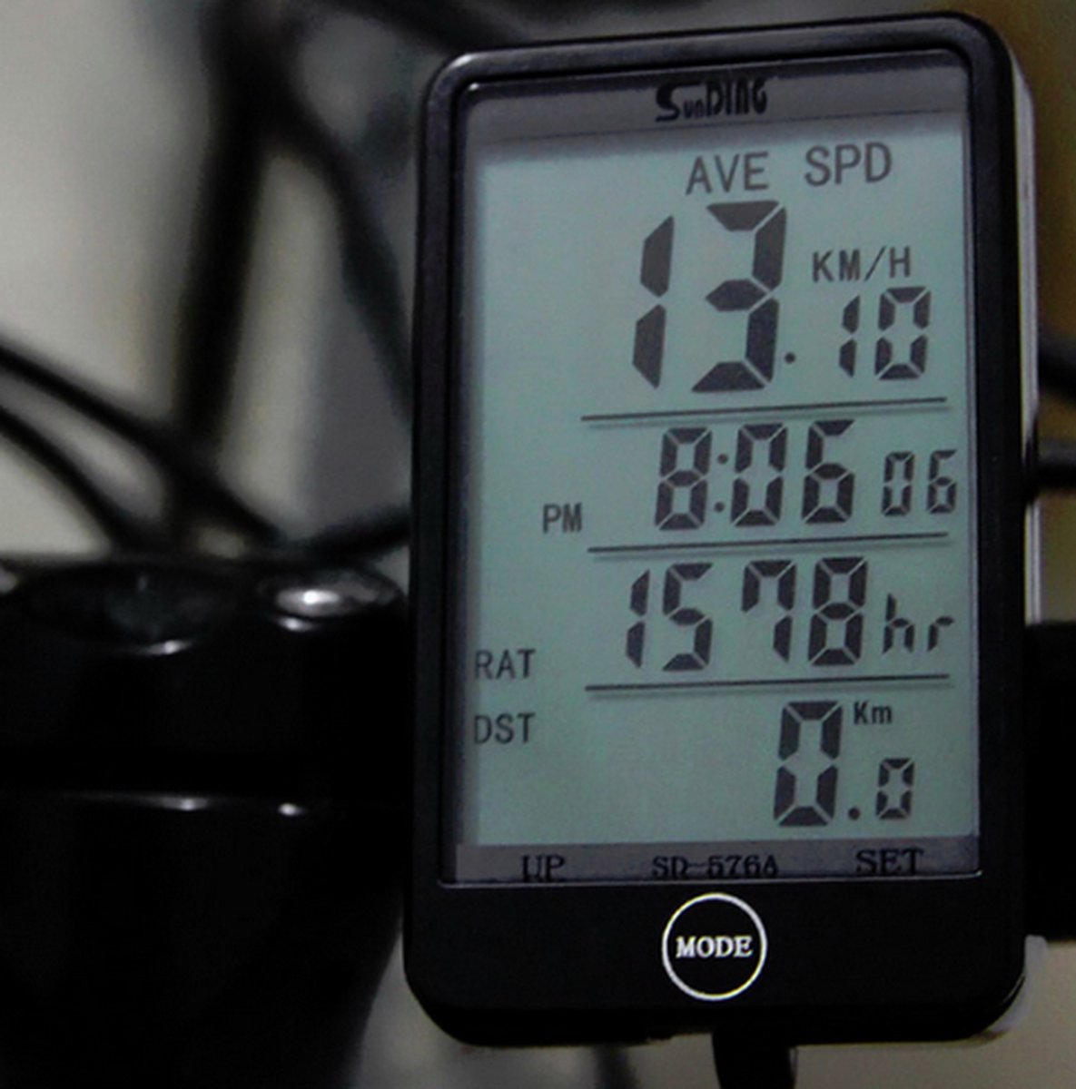 Fietscomputer HaverCo waterdicht Snelheidsmeter Tripmeter met verlicht ...