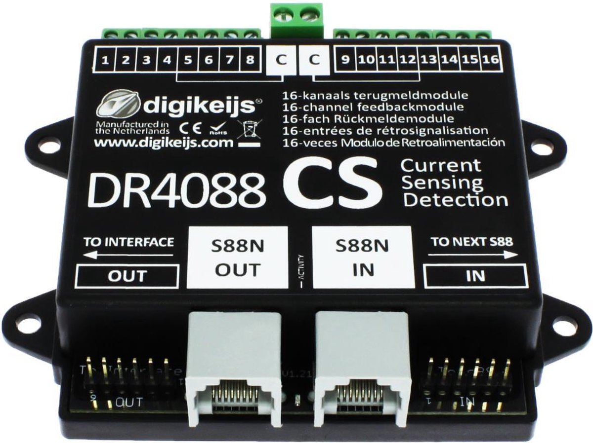 DR4088CS 16-kanaals s88N terugmeldmodule met geintergreerde ...