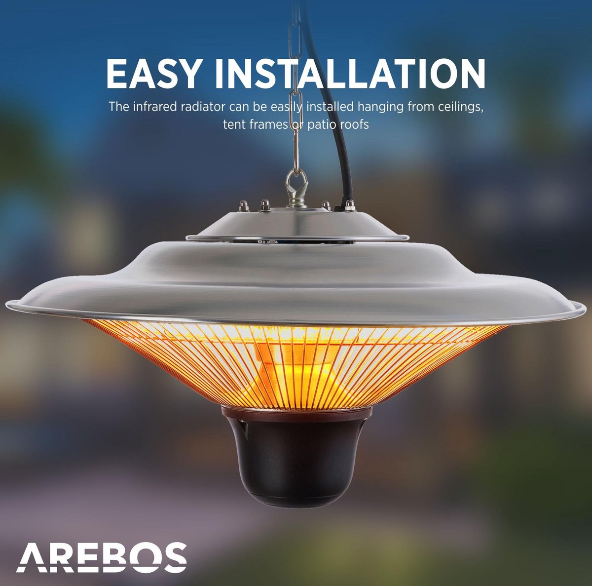 AREBOS Infrarood Terrasverwarming Plafondstralingsverwarming incl ...