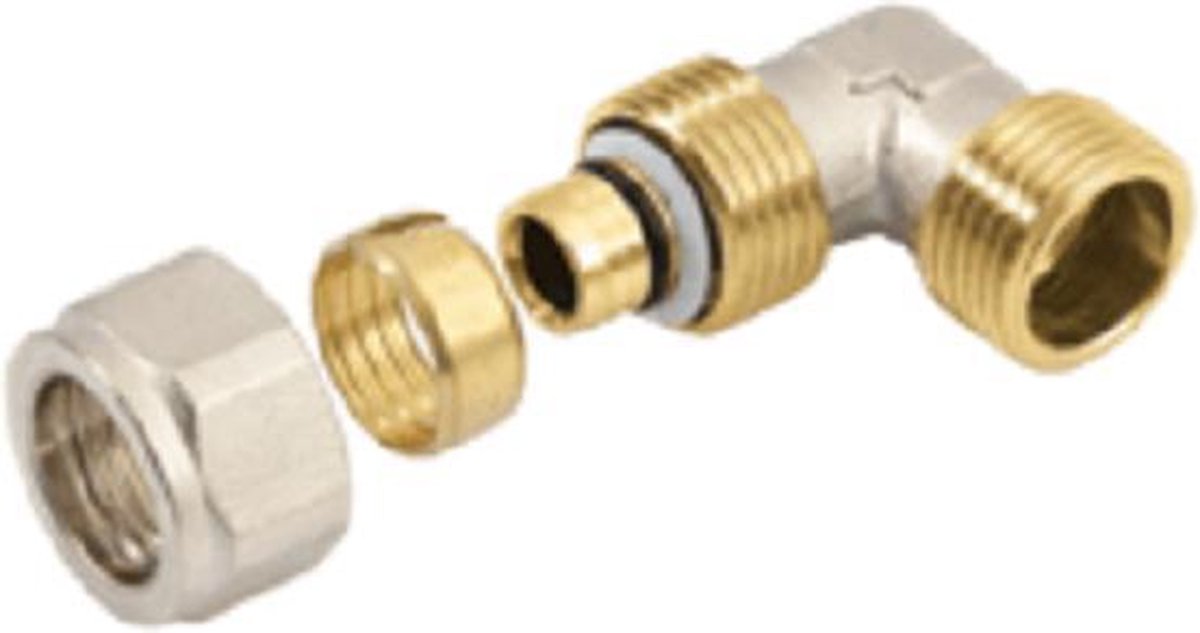 Bonfix Alu-knel messing knelkoppeling knie / bocht 16mm x 1/2inch buitendraad FR | bol.com