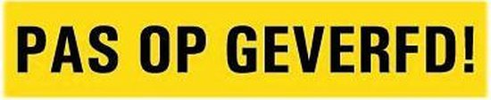Pas op geverfd tekststicker 200 x 125 mm | bol