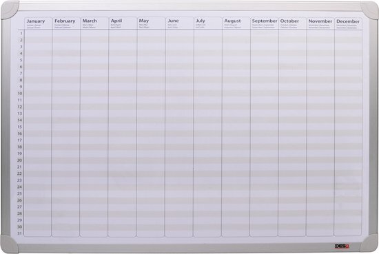 DESQ Jaarplanner magnetisch 60x90 cm wit | bol.com