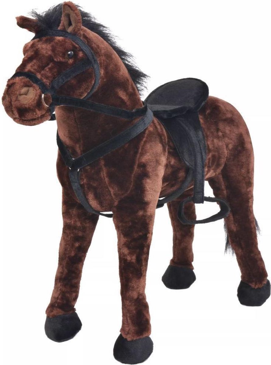 Staande Knuffel Paard 71x62 cm - Knuffel staand pluche | bol