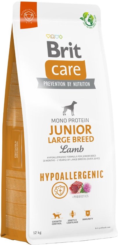Brit Care Hypoallergenic Junior Large Breed Lamb & Rice 12 kg - Hond | bol