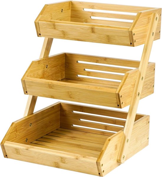 3-laags Adel Dream Bamboe-fruitmand serveermand - fruitschaal en... | bol